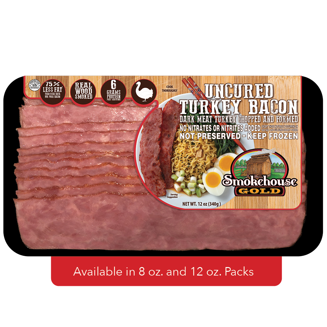 12oz Uncured Turkey Bacon (Bold Flavor) | Smokehouse Gold